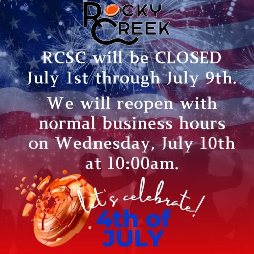 Closed week of July 4 2024 – Rocky Creek Sporting Clays